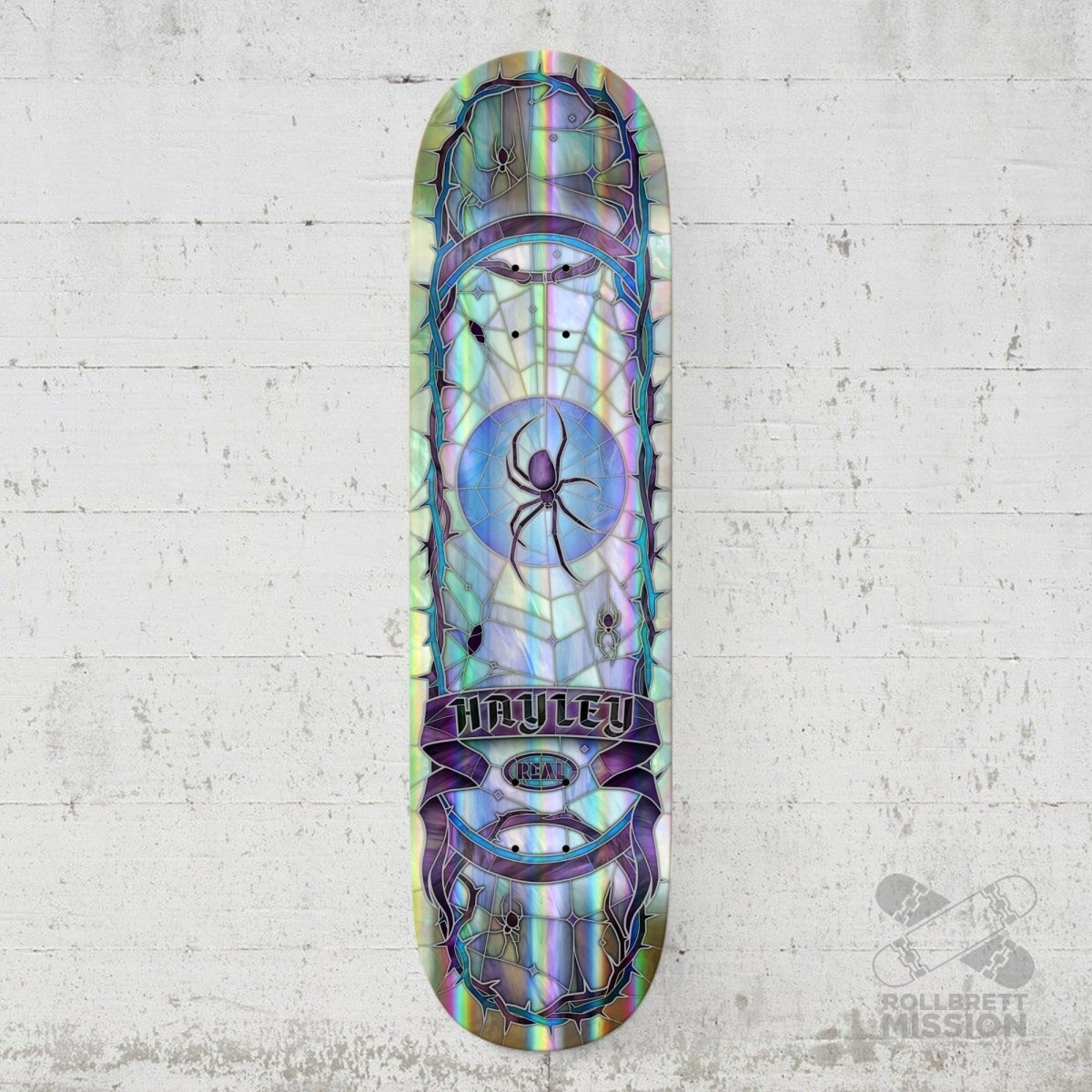 Real Hayley Cathedral Holo 8.25 Deck - Skateboard-Decks - Rollbrett Mission
